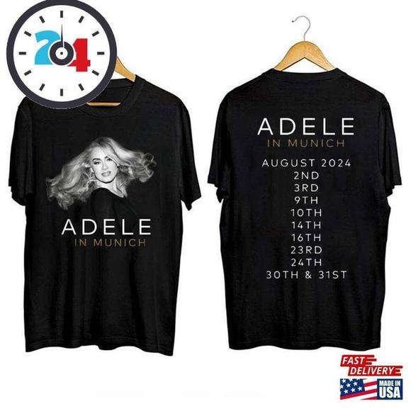 Shirts | Adele In Munich August Music Tour Black Tshirt Gift Fans 2 ...